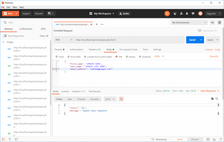 BASIC RESTful Web API PHP/MySQL - Monkeywebstudio